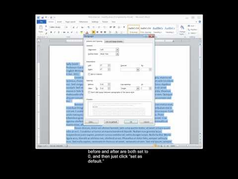 MLA Format in Word 2010