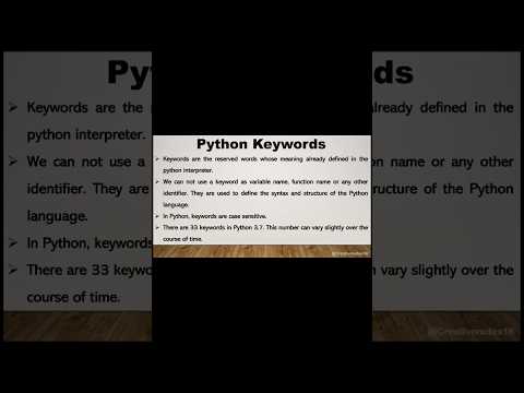 Python keywords | Creative Notes #notes #education #computerscience #python #pythoncoding #trending
