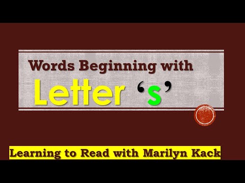 Words Beginning with 's' Part 1 (cvc and cvcc)