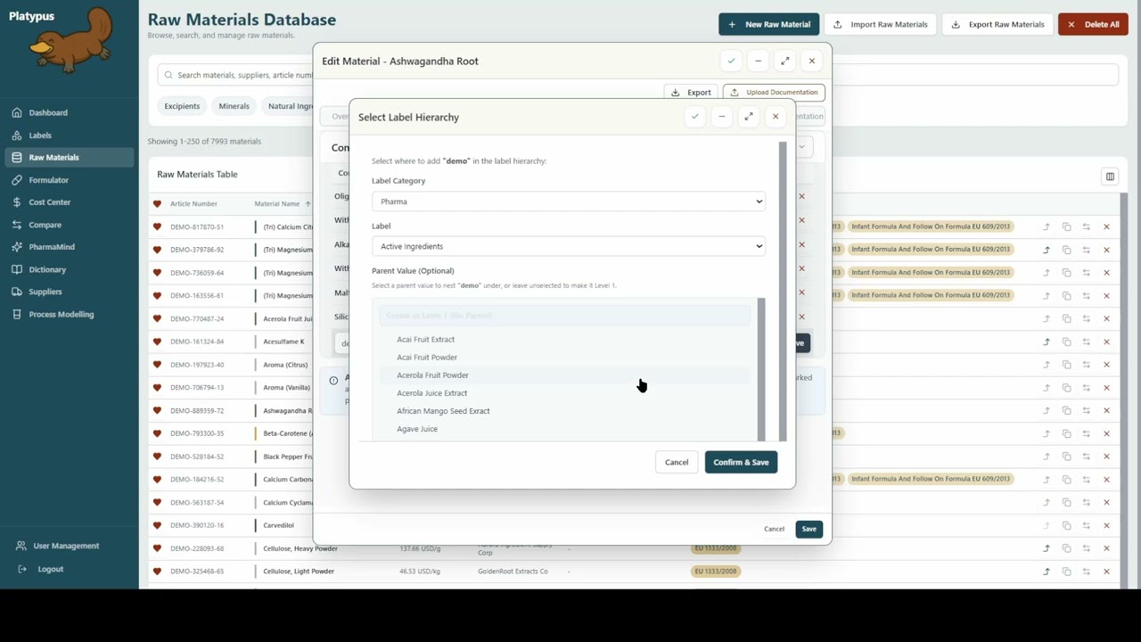 15. Composition Tab: View Material Composition Clearly