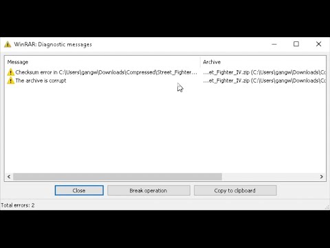 How to fix checksum error, archive is corrupt error while extracting files
