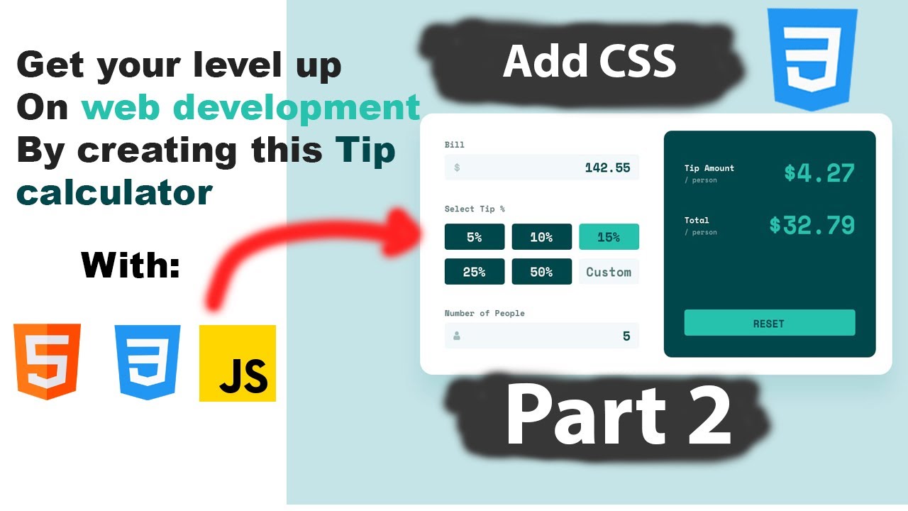 Create Tip calculator web app using Html , Css , Javascript for beginners [Part 2]