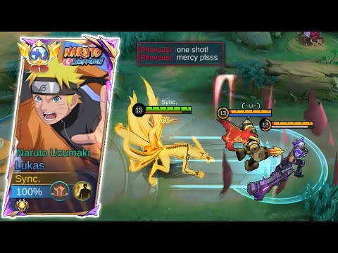 LUKAS BEST ONE SHOT BUILD!! | NEW NARUTO X LUKAS SKIN!! - MLBB