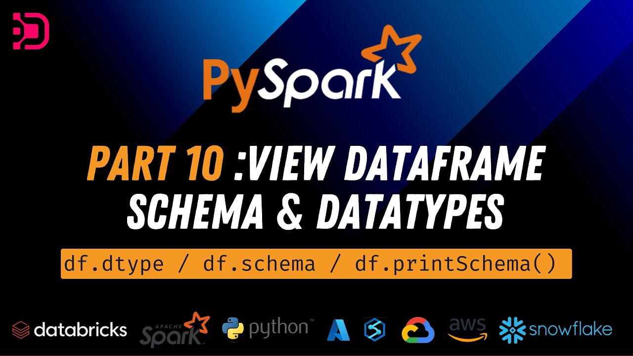 10. View Dataframe Schema & Datatypes | PySpark Tutorial
