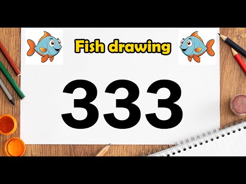 How to draw Fish From Number 333 | Easy Fish drawing for beginners | मछली चित्र
