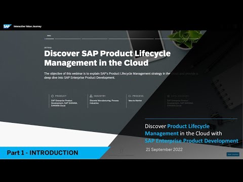 Discover PLM in the Cloud with SAP Enterprise Product Development - Introduction