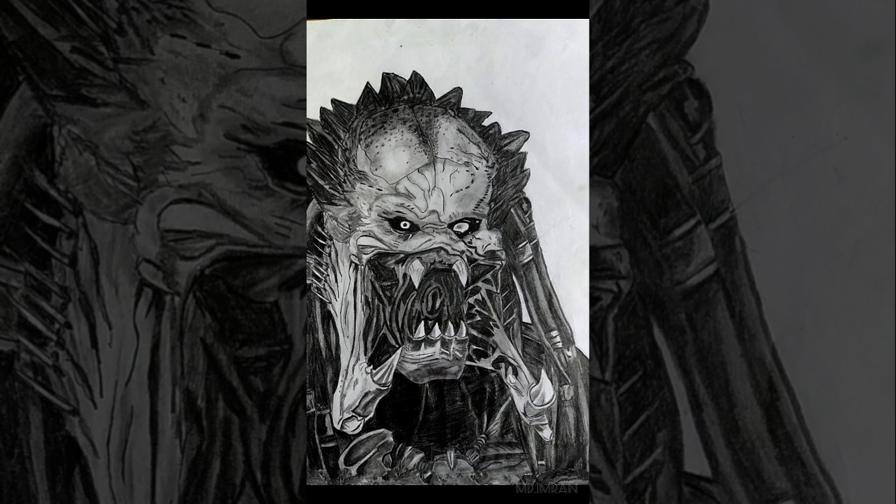Wolf Predator drawing   #alien #alienvspredator #sketch #art #graphite #howtodraw #drawing