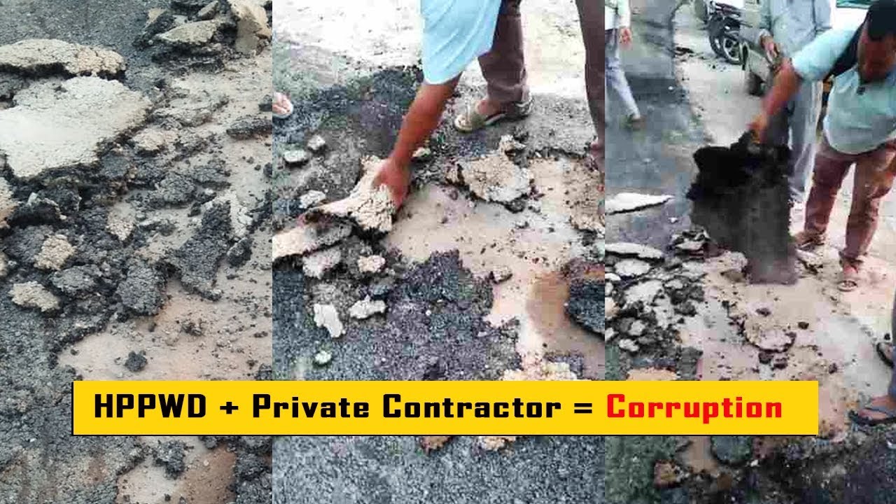 Villagers in Sundernagar Peel off Newly Tarred Road with Bare Hands