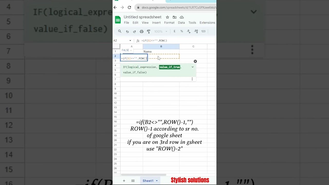 Magic Trick In GSheet |   Automatically insert serial number in Google Sheets   #stylishsolutions