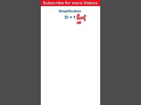 Why 0 factorial is equal to 1 | 0! Value | 0! = 1 Proof