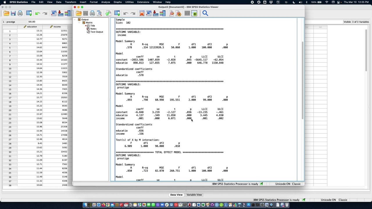 Simple Mediation in SPSS with PROCESS 4