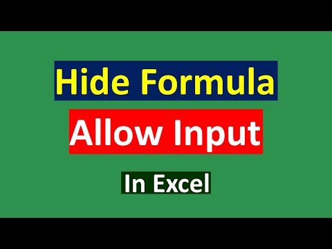 How to Hide Formula but Allow Input in Excel