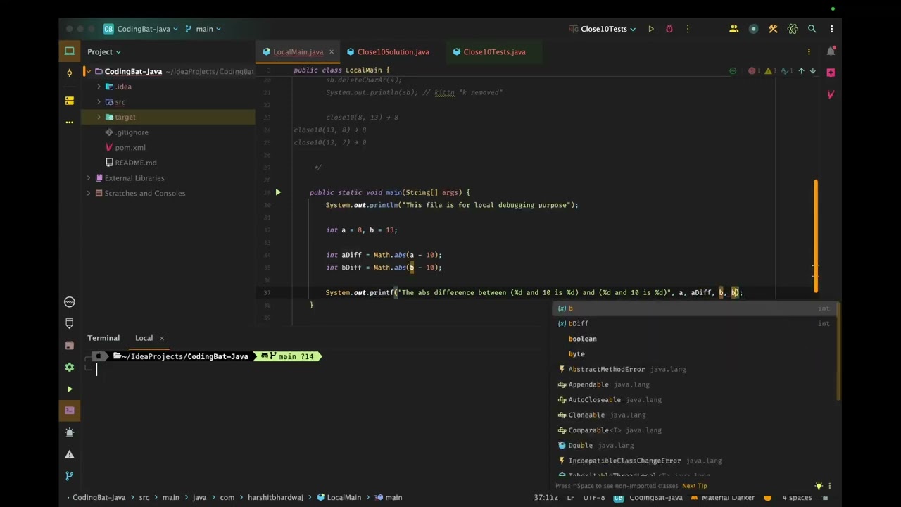 CodingBat Java | Warmup-1 Section | close10 Problem
