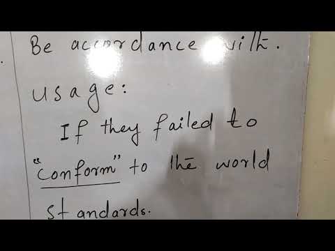 Word: Conform and its synonym with usage