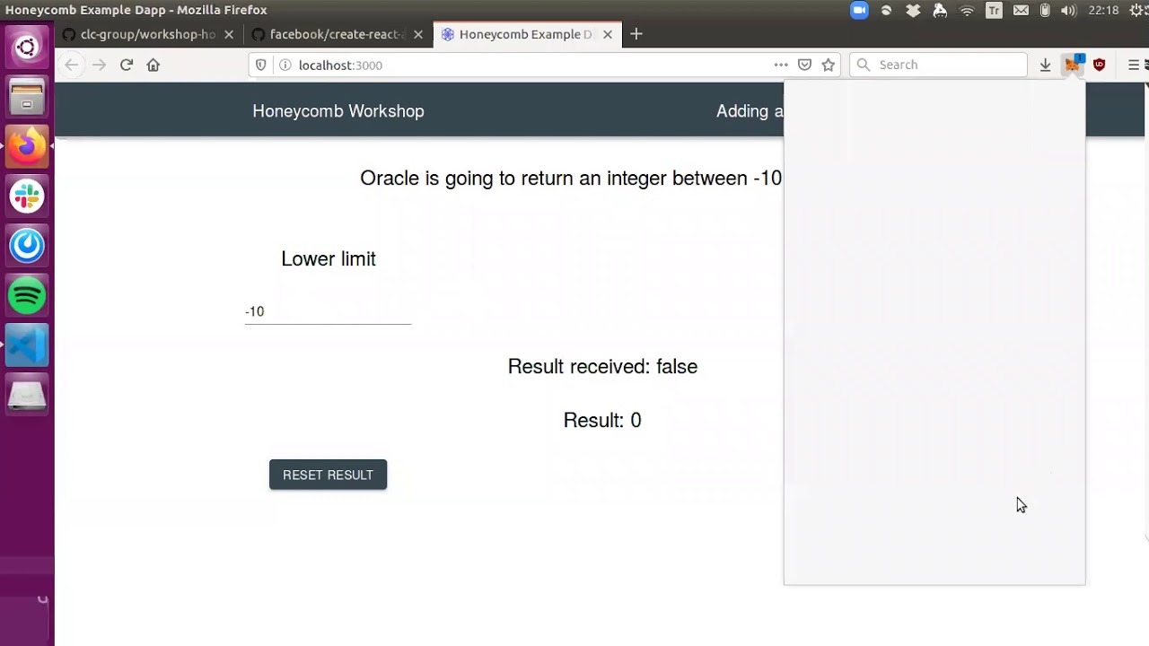 Adding a React Front-end to your Chainlinked Dapp
