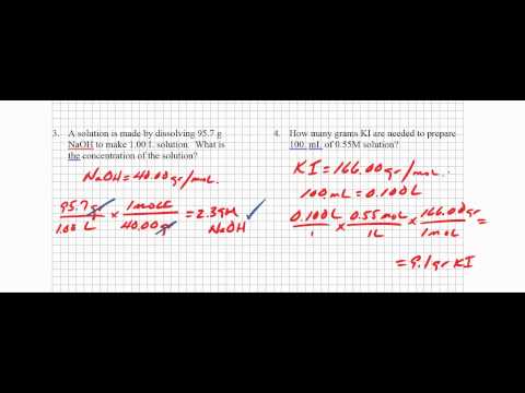 Calculating Molarity by Mass