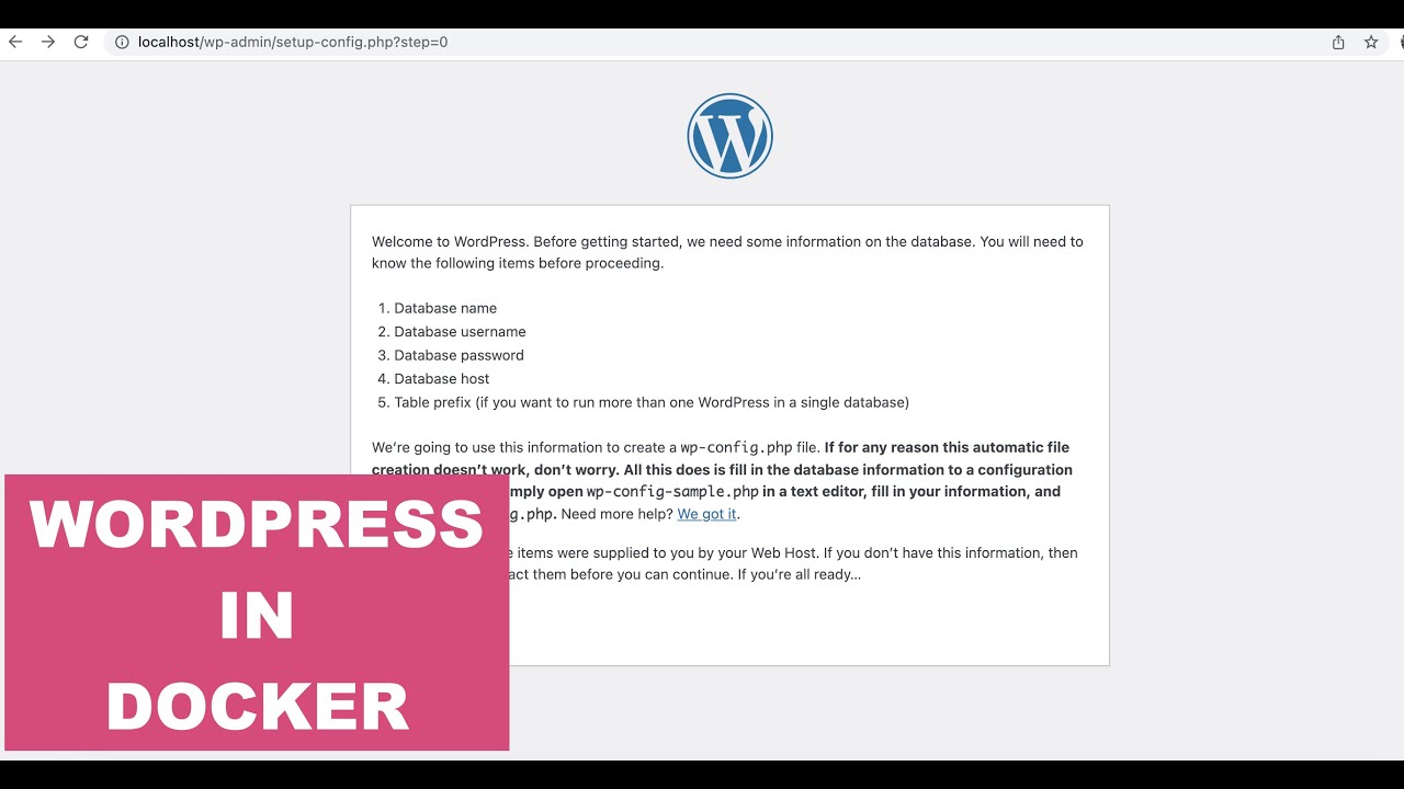 How to setup wordpress in Docker quick video tutorial