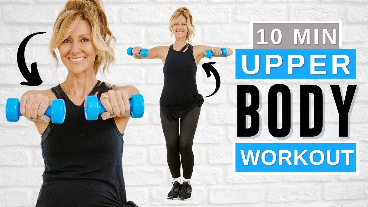 10 min Upper Body Workout With Dumbbells (Arms, Back, Chest) Slimming & Fat Burn!