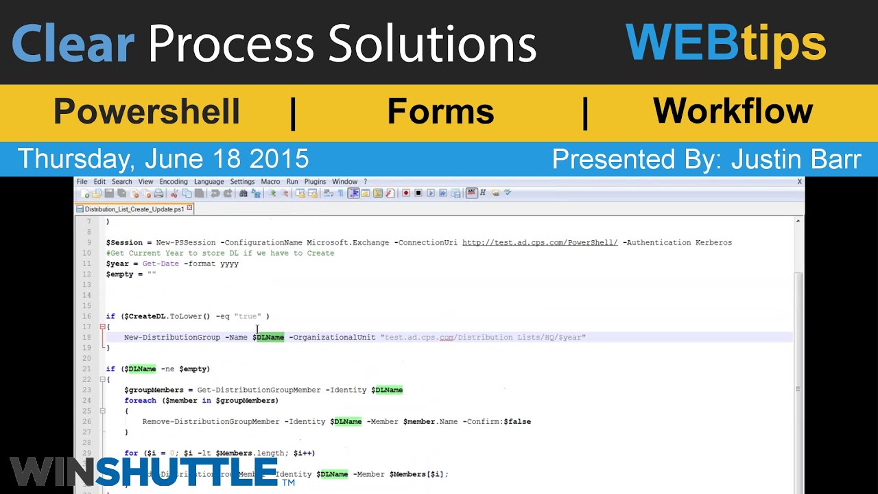 WINSHUTTLE Tutorials & WEBtips: Workflow - Powershell Training