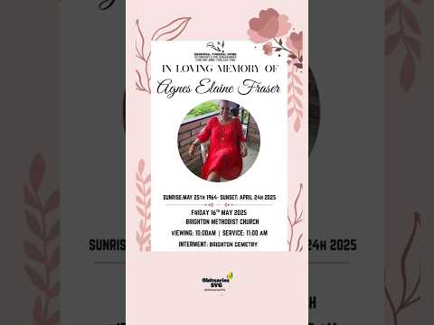 Agnes Elaine Fraser | Funeral Announcement #obituaries #svg #stvincent