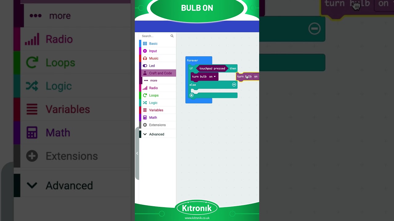 Craft & Code Turning on a Bulb - Code in 60 Seconds