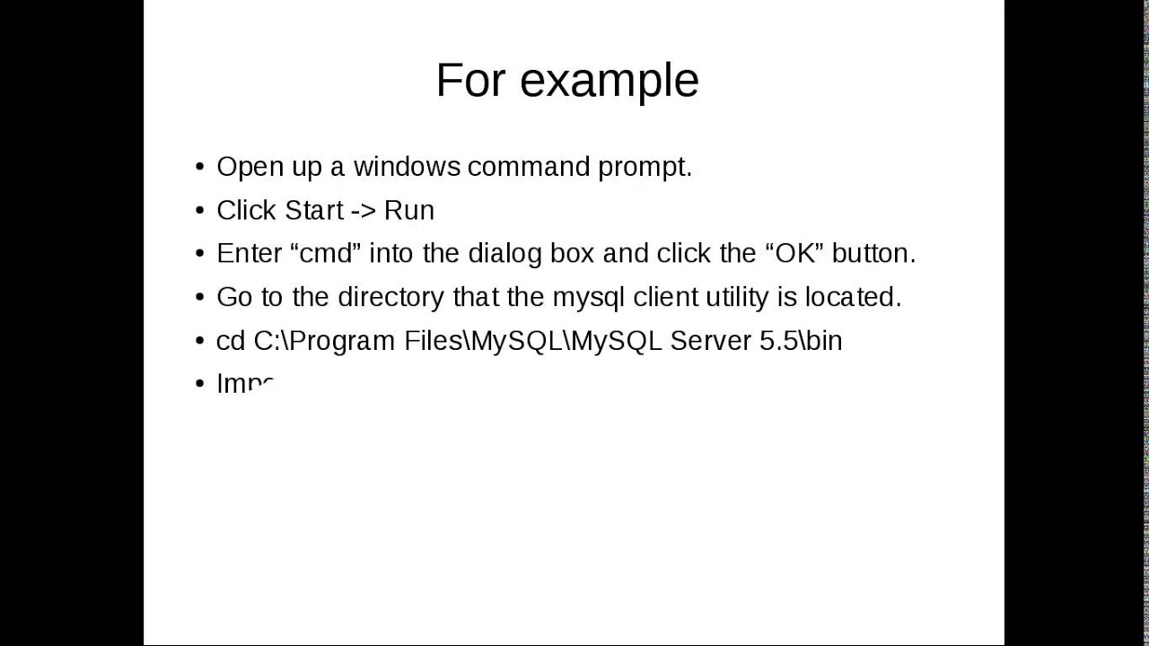 Error 1064 when restoring a mysql dump