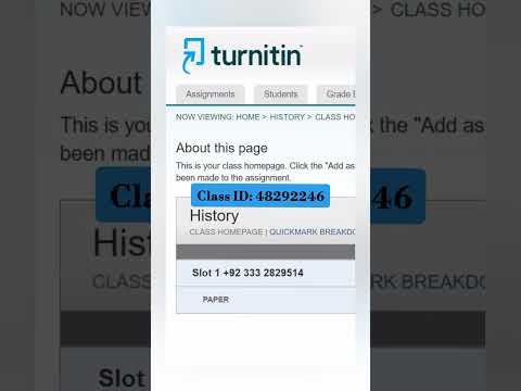 Free Turnitin Class ID & Key 🔑 | #Turnitin #PlagiarismCheck