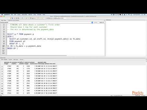 Learn Advanced Applied SQL for Business Intelligence and Analytics Finding First Orders ...