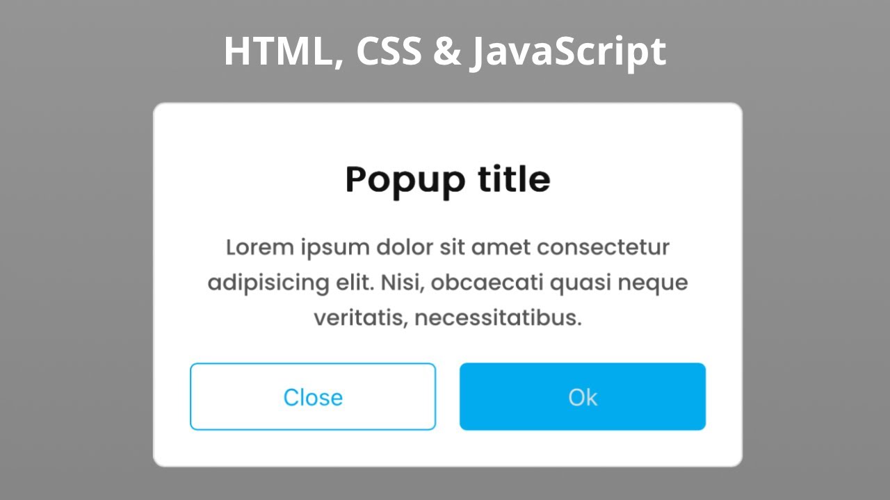 Create Responsive Popup Box using HTML, CSS & JavaScript | Dialog HTML Element
