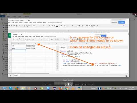 auto update date and time in google sheets on updating any row