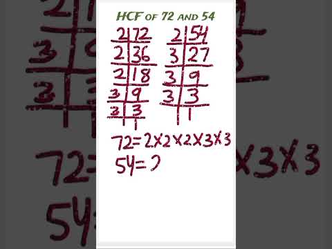 HCF of 72 and 54 #hcf #maths #shorts #youtubeshorts #trending #viral #poojachopra 🔥🔥
