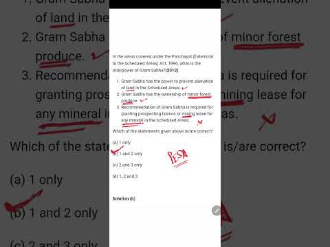 PESA Act Part ix UPSC PYQ Polity
