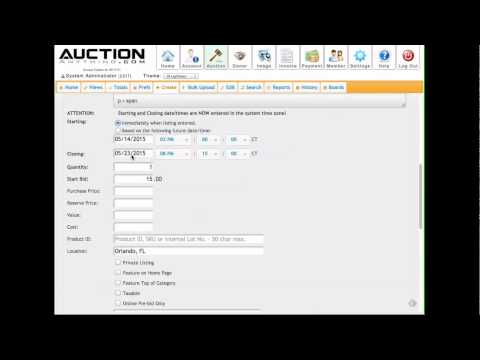 Auction Center - Create a Listing