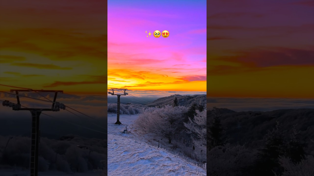 The Most BEAUTIFUL Winter Sunset EVER 😍🥹 #travel #sunset #adventure #snow #mountains #winter #view