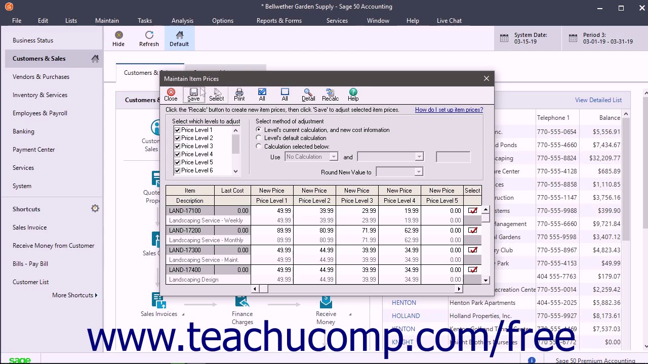 Sage 50 2018 Tutorial Changing Item Prices Sage Training