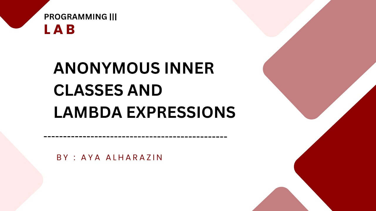 03 - Anonymous Inner Classes vs Lambda Expressions | Functional Interfaces in Java