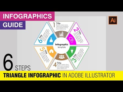 Six Options Triangle Infographic Design | Polygonal Triangle Infographic Template
