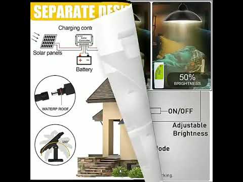 Solar Pendant Light Solar Shed Lights Outdoor Indoor Lighting IP66 Waterproof for Home, Gazebo