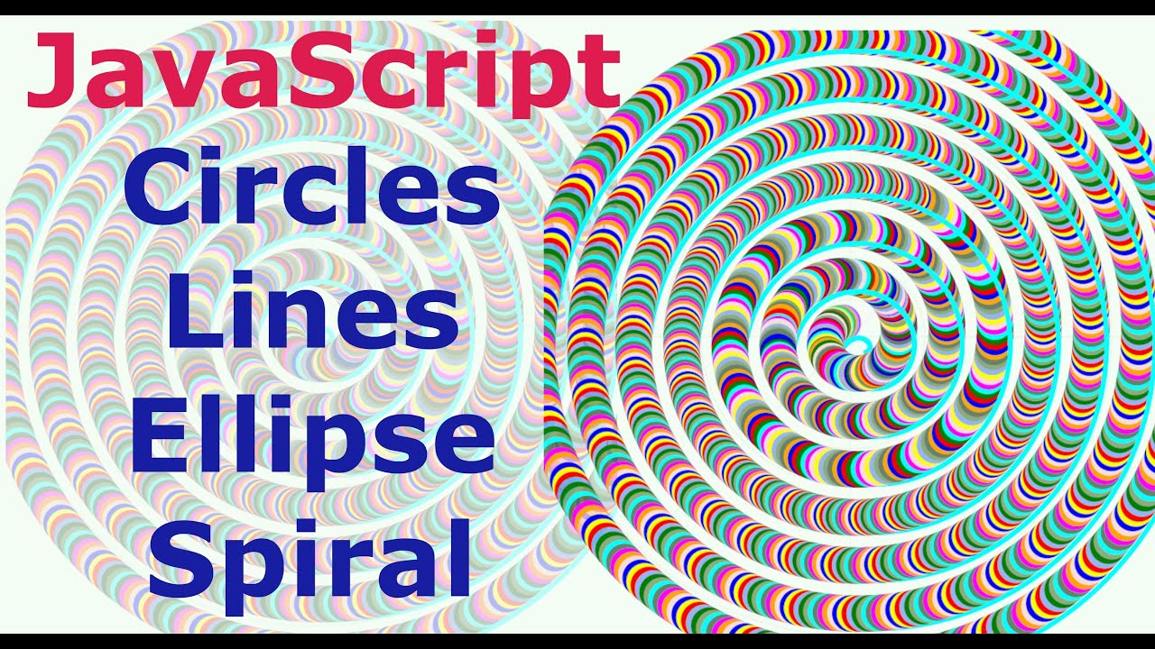 JavaScript Draw Circles, Ellipses and Spiral Animation and source code - Lesson 1, Java