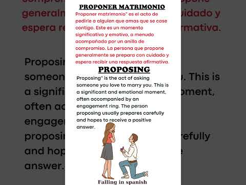 Proposing Proponer matrimonio #español #learnenglish #spanishfluency #shorts