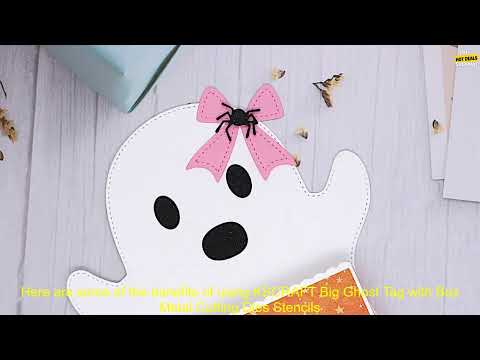 1005005807381160 KSCRAFT Big Ghost Tag with Box Metal Cutting Dies Stencils for DIY Scr