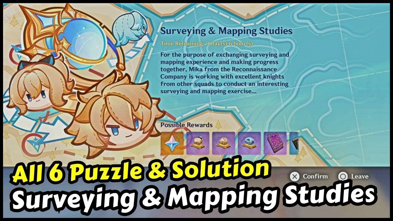 Genshin Impact Surveying & Mapping Studies Full Event Guide All 6 Puzzle & Solution
