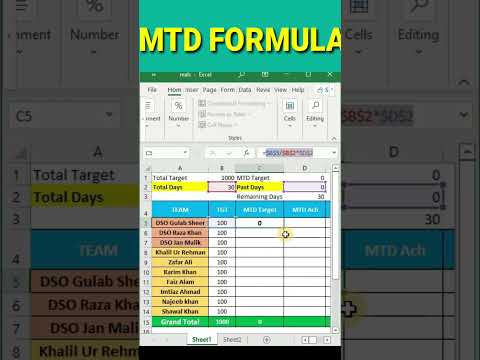 Formula For MTD