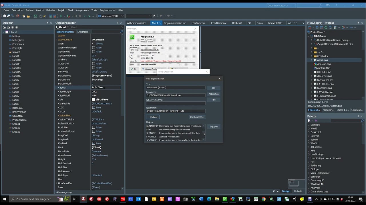 The Tools menu in Delphi - User configuration