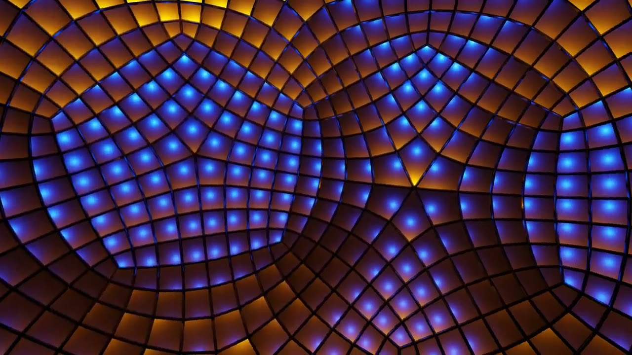 abstract blue and orange squares