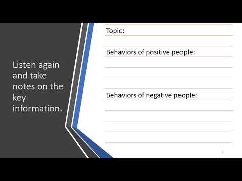 Listening Lecture: Positive and Negative Attitudes
