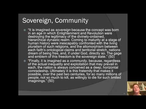 Week 6 Benedict Anderson Imagined Communities