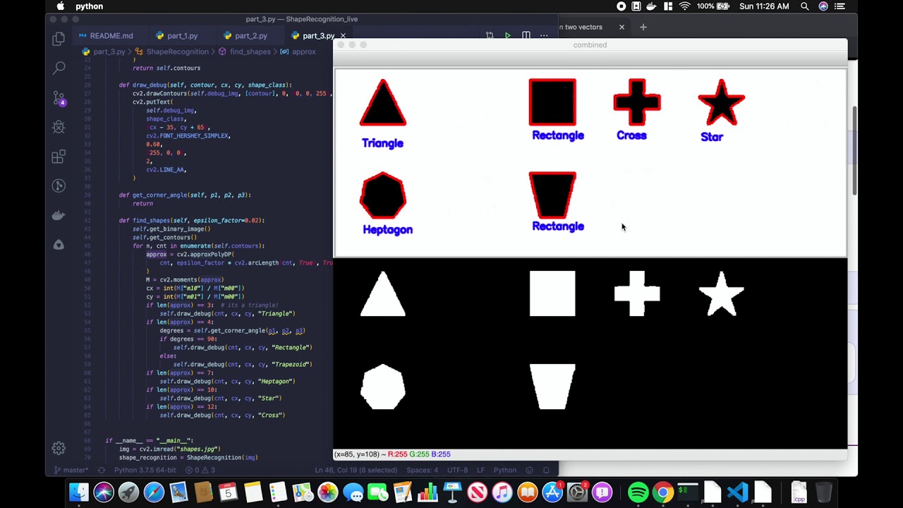 OpenCV Shape Recognition - Tutorial 3