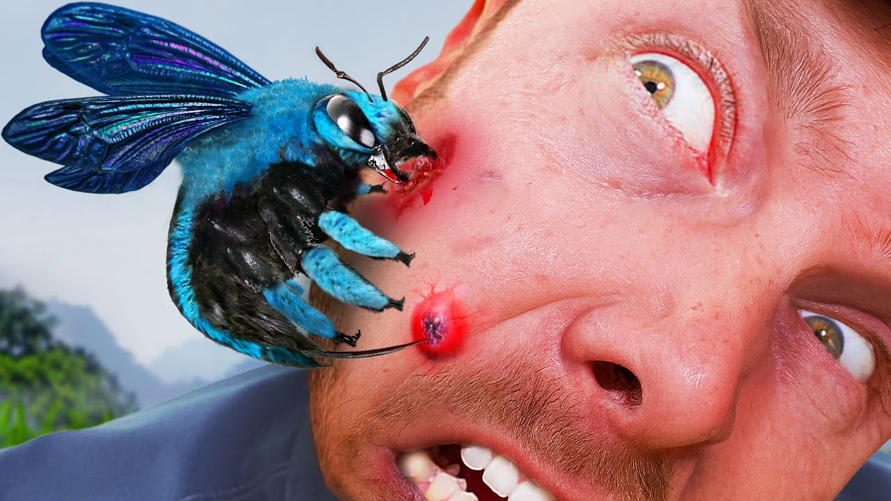 STUNG by a Giant BLUE bee!