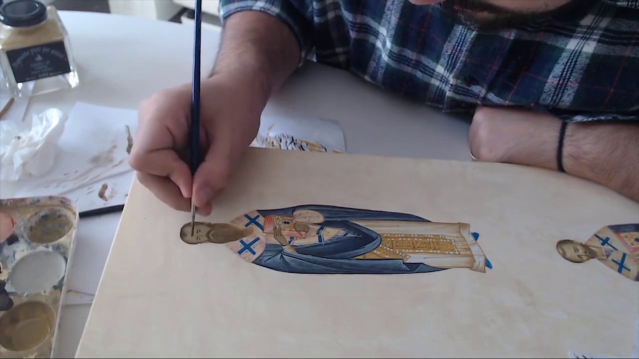 Iconography Painting - Portrait Sketch - Saint Basil the Great